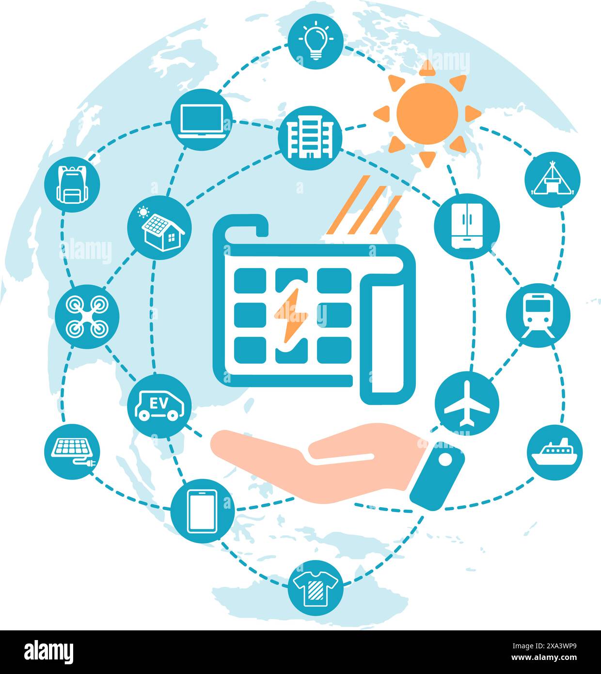 Perovskite solar cell applications vector illustration Stock Vector ...