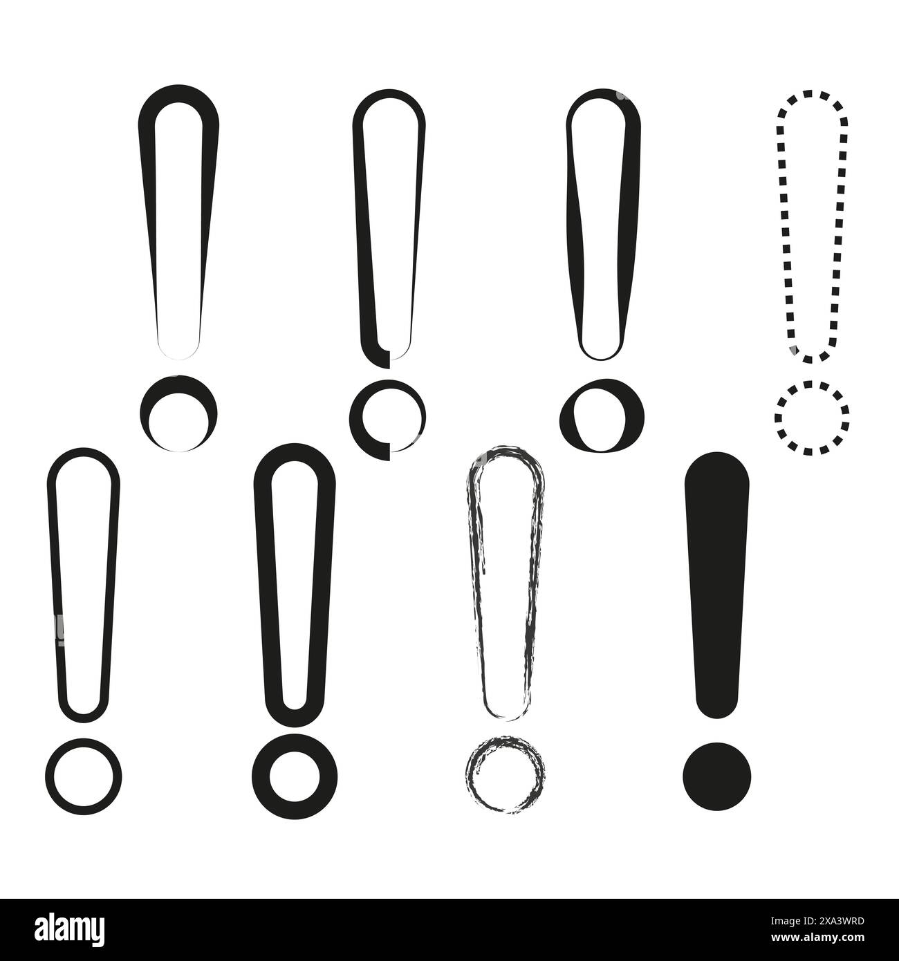 Variety of exclamation points set. Attention vector elements ...