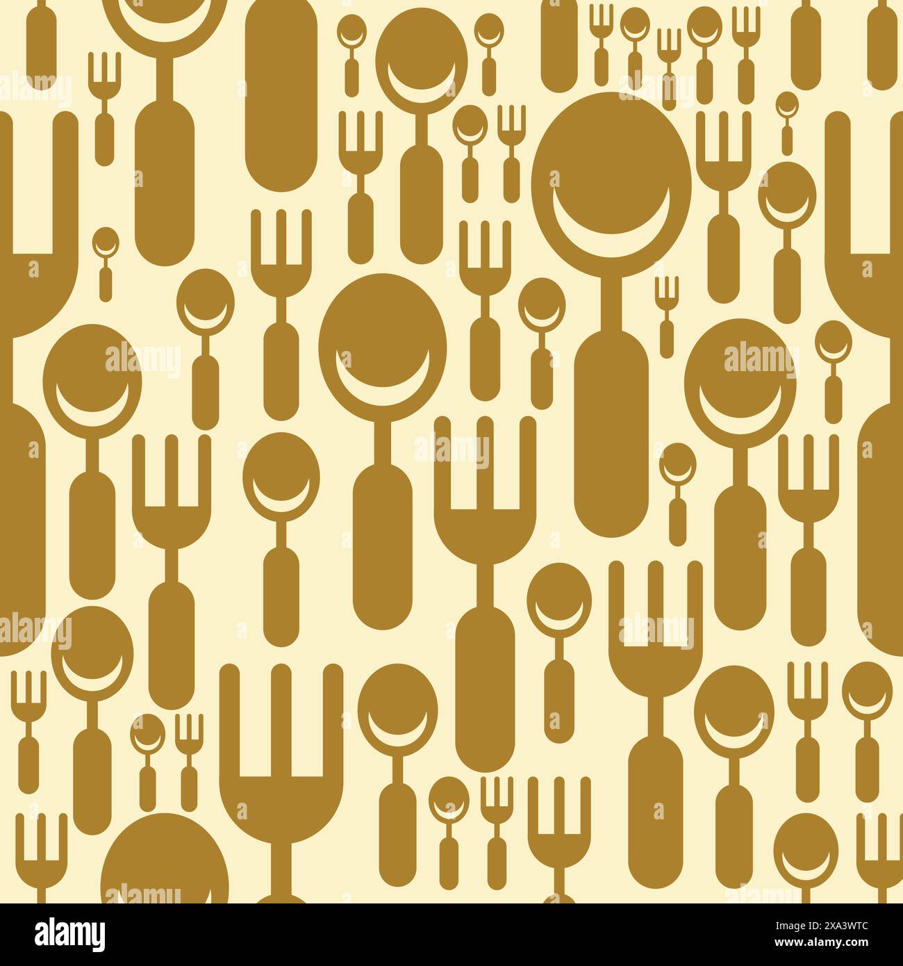 Cutlery icon seamless pattern, spoon and fork background Stock Vector ...