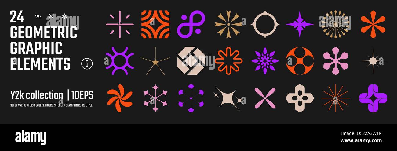 Vector abstract geometric graphic elements for design, Collection of ...