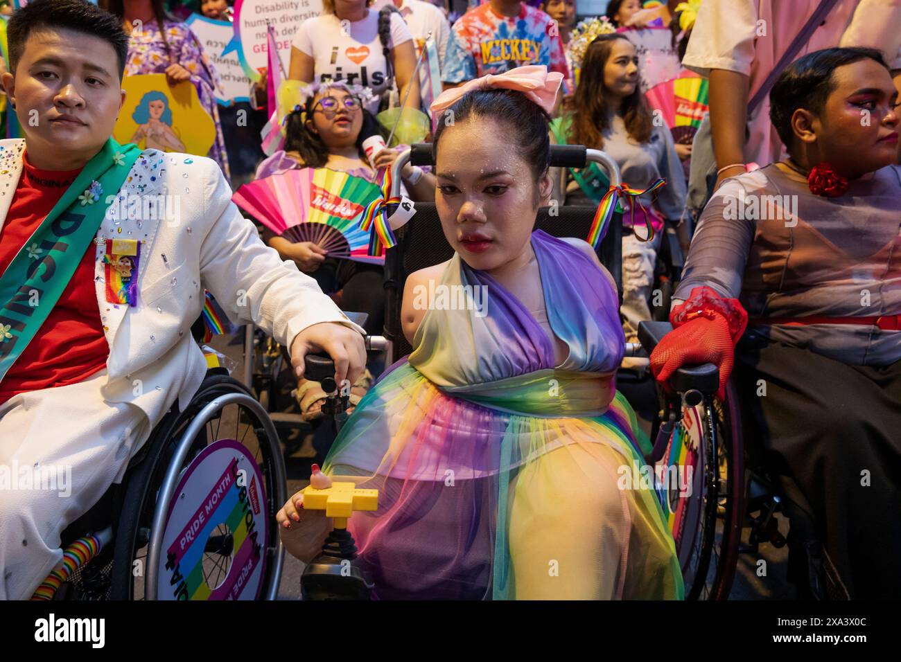 Disable people at the Pride Parade. The Bangkok Pride Parade 2024 ...