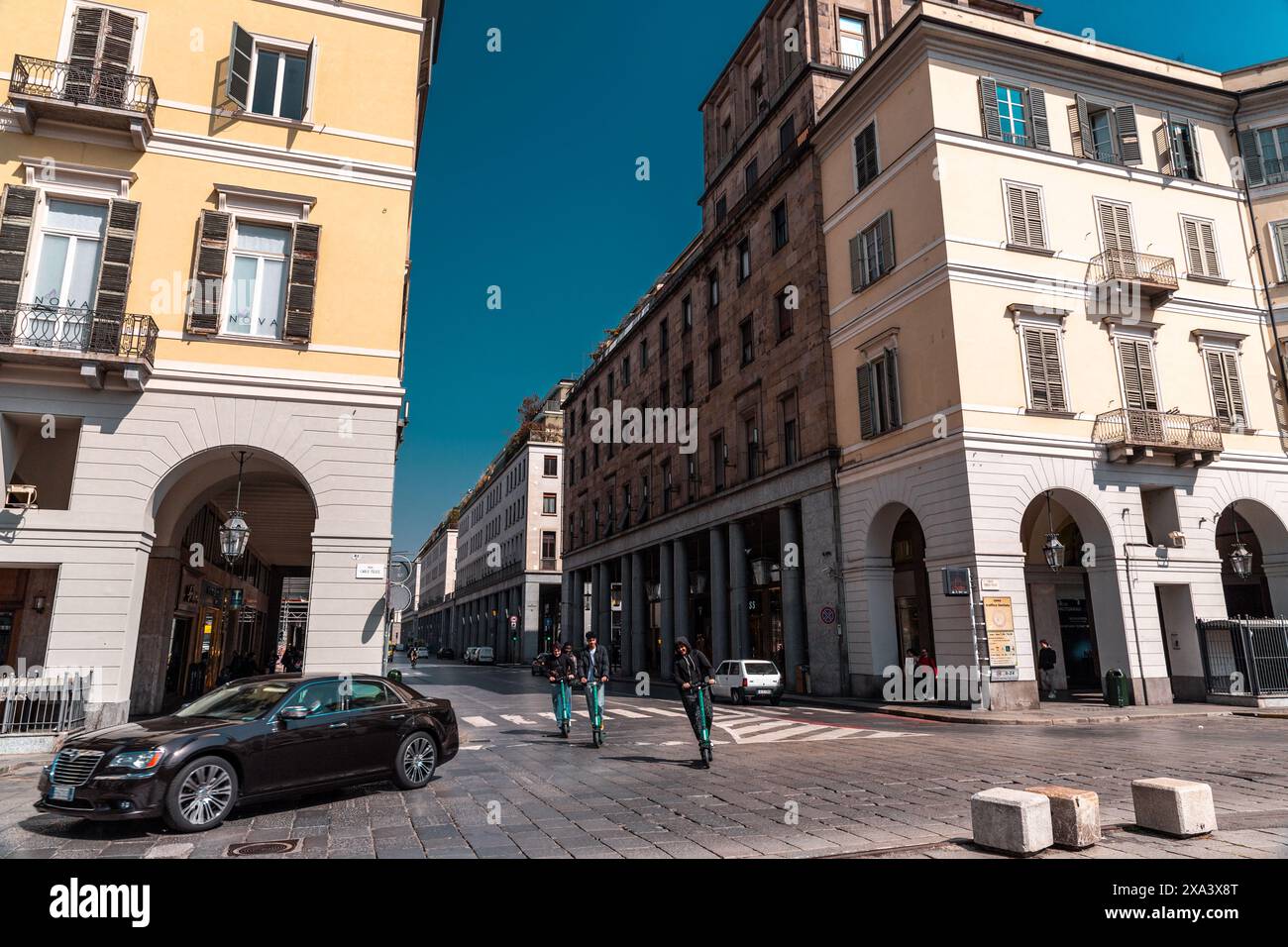 Turin, Italy - March 28, 2022: Via Roma is a vital artery and a luxury ...