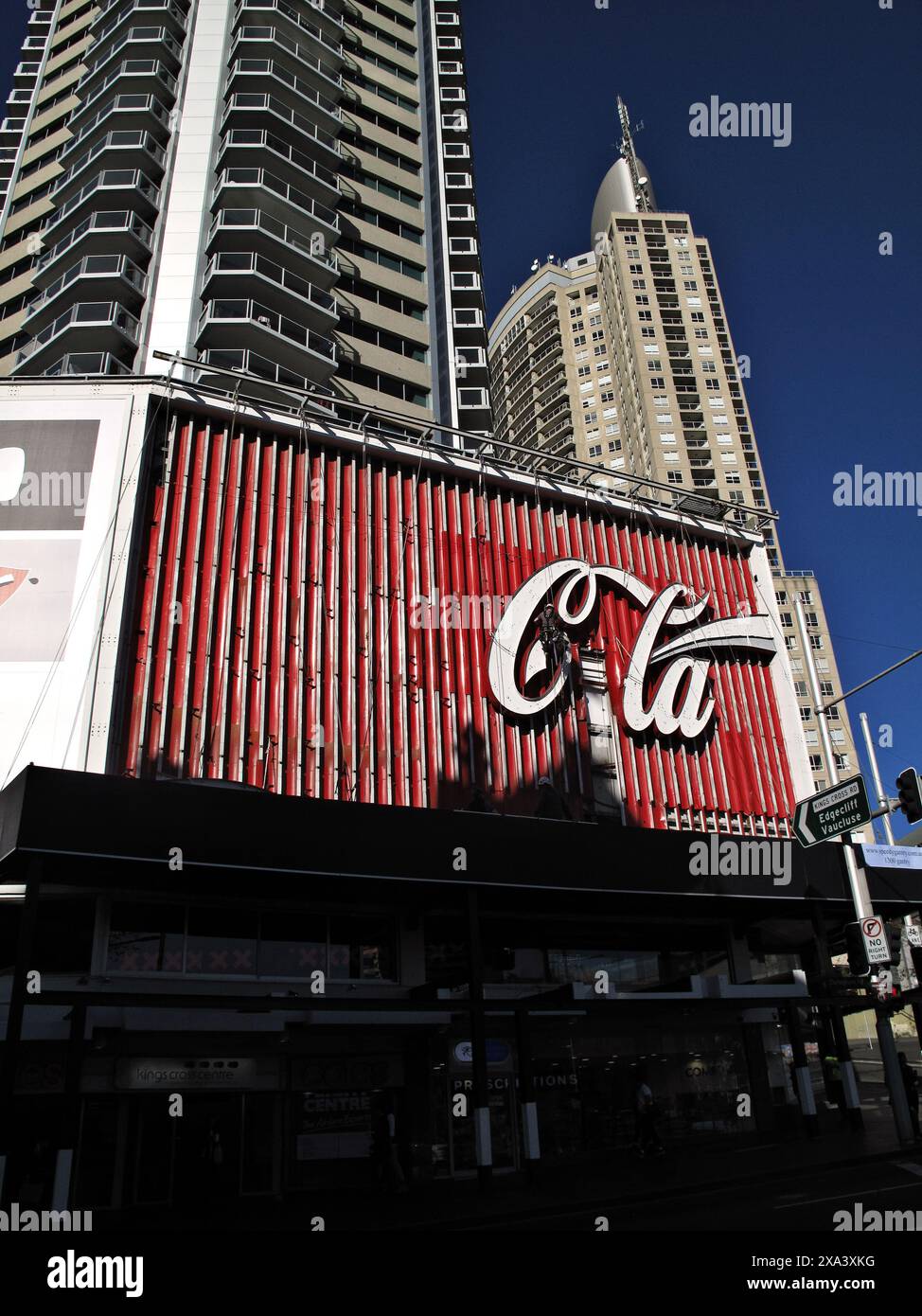 The old Coke Sign in Kings Cross Sydney part way though dismantling the ...