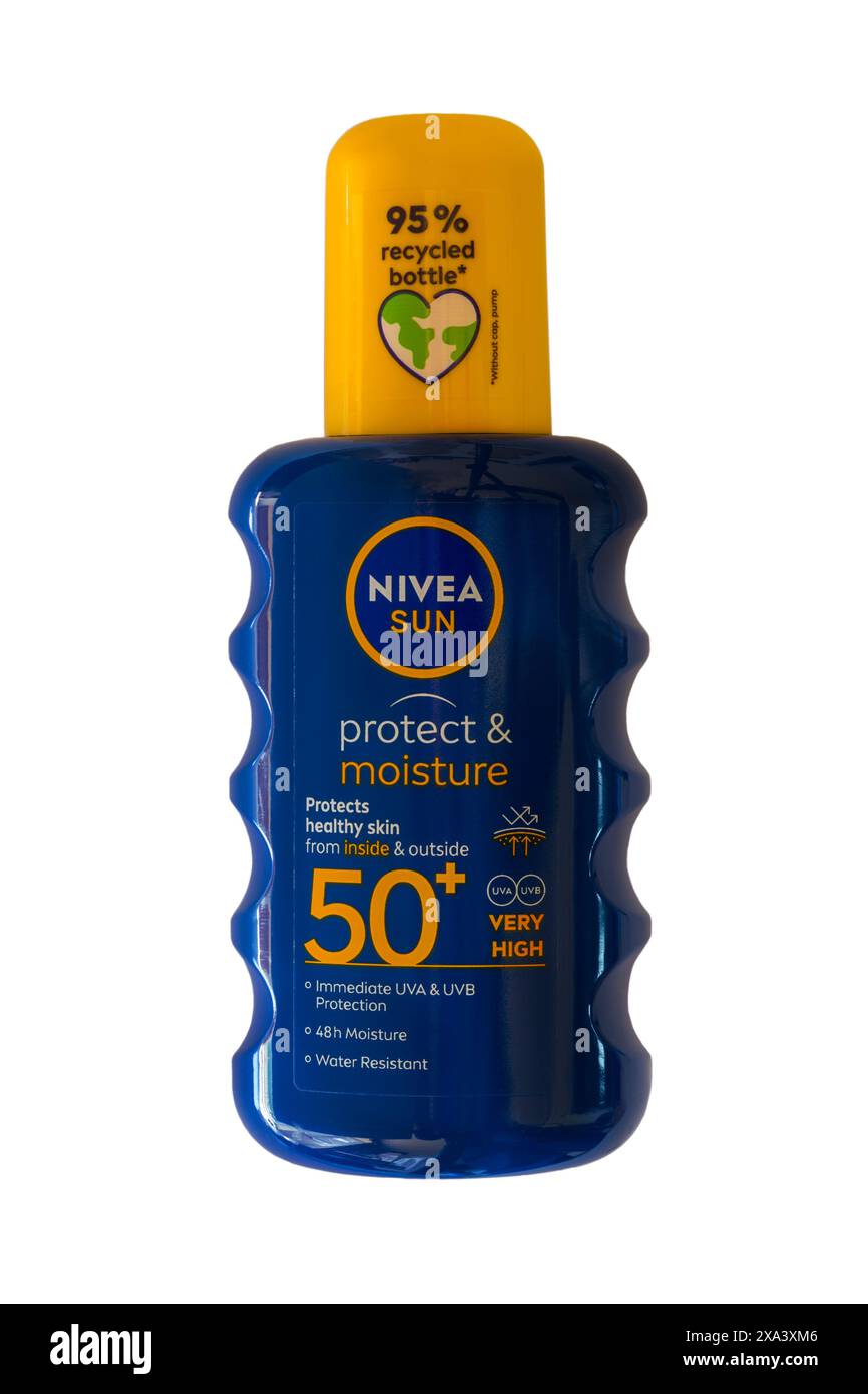 Nivea Sun suncream protect & moisture 50+ very high isolated on white ...