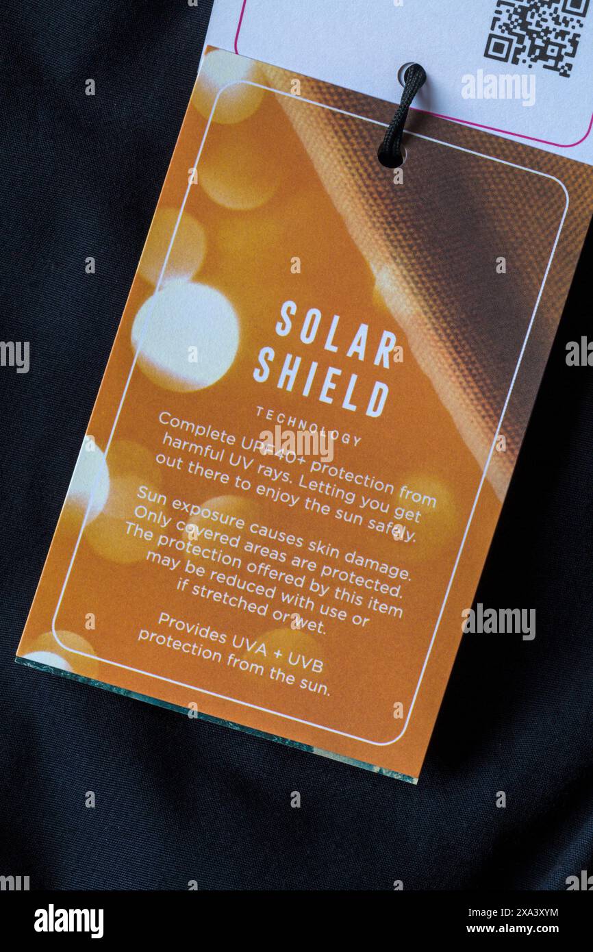 Solar Shield technology label on Craghoppers garment clothing ...