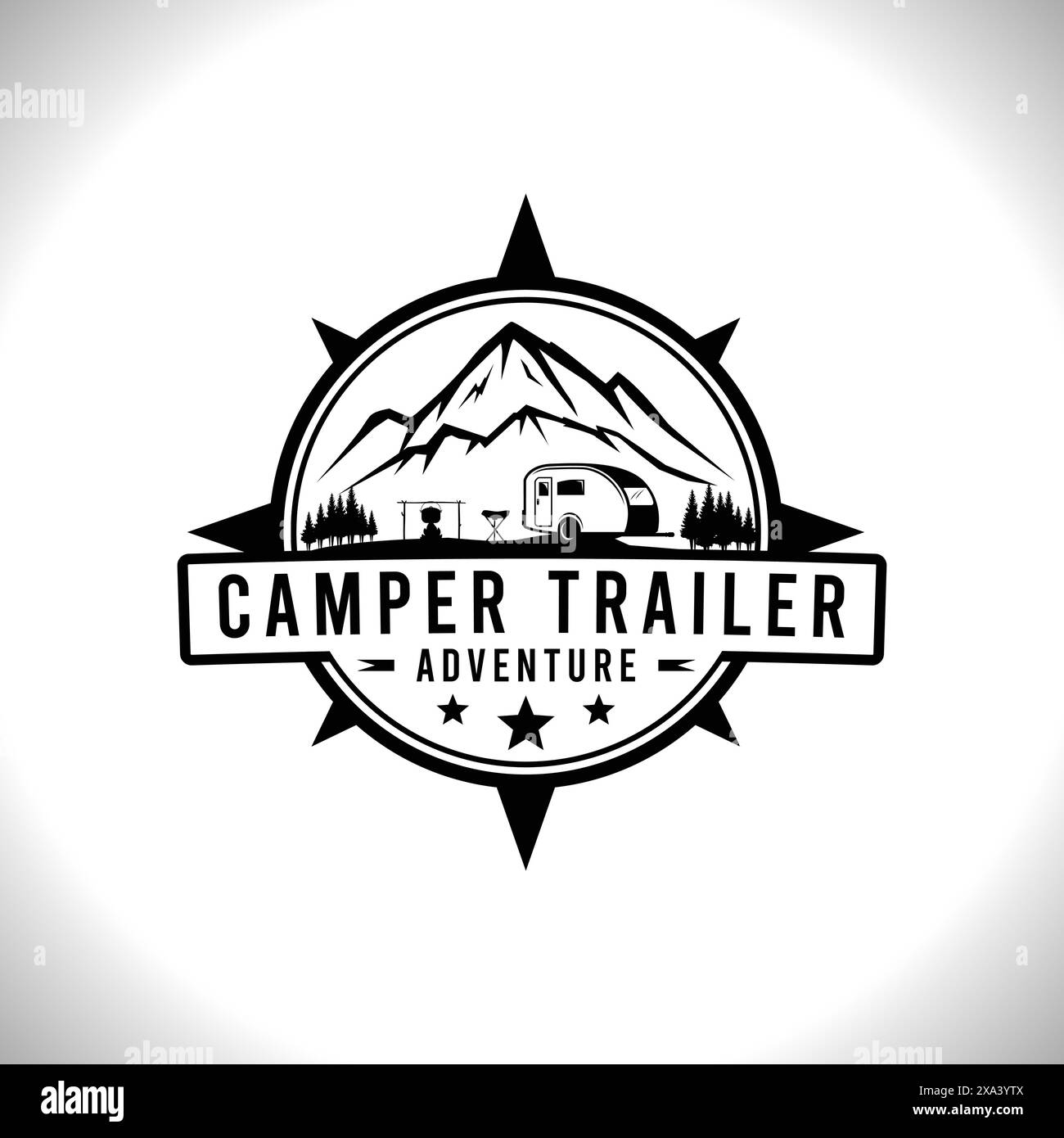 Vintage travel trailer Black and White Stock Photos & Images - Alamy