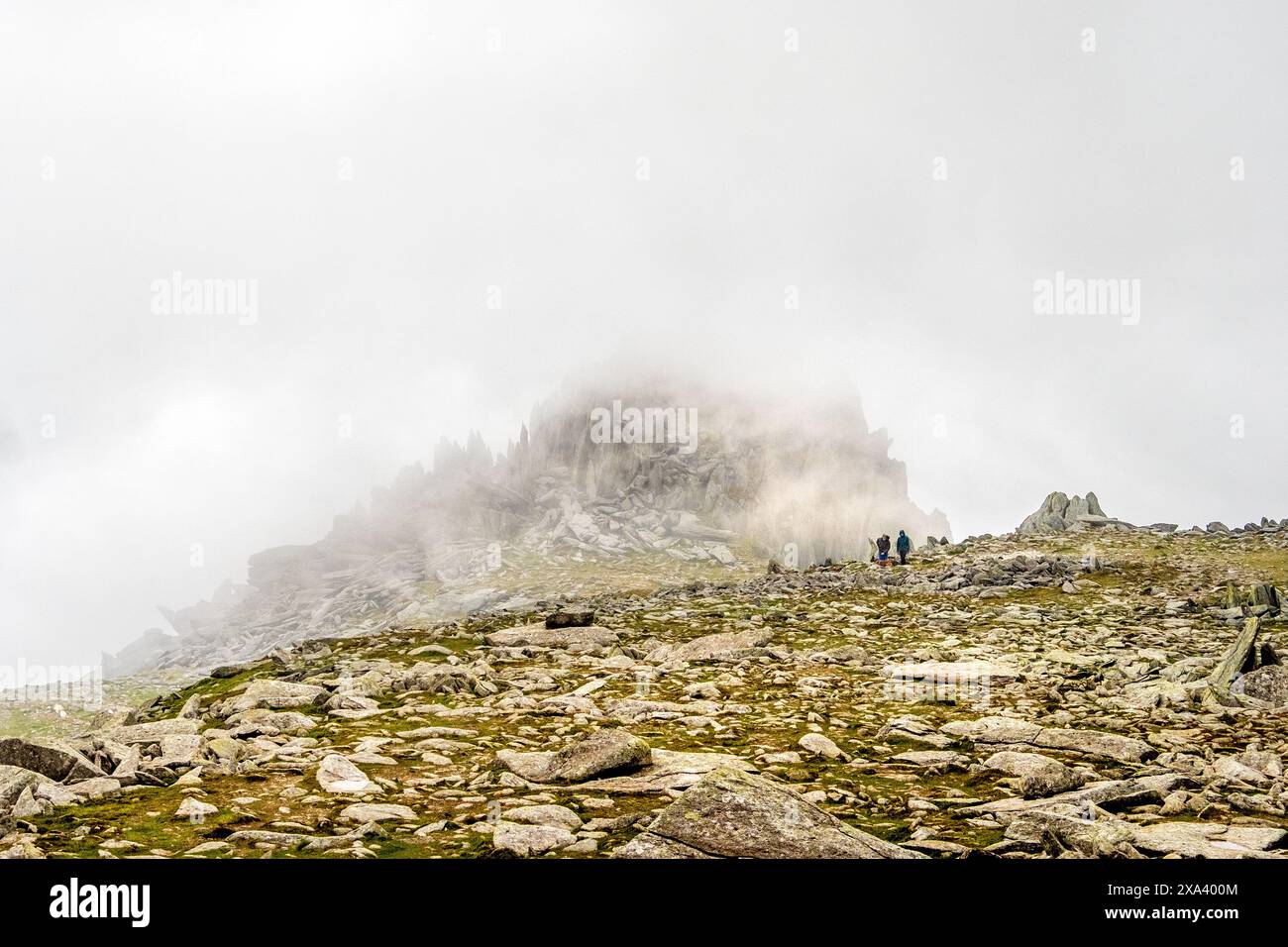 The summit of Glyder Fach a mountain in the Glyder range in Snowdonia ...