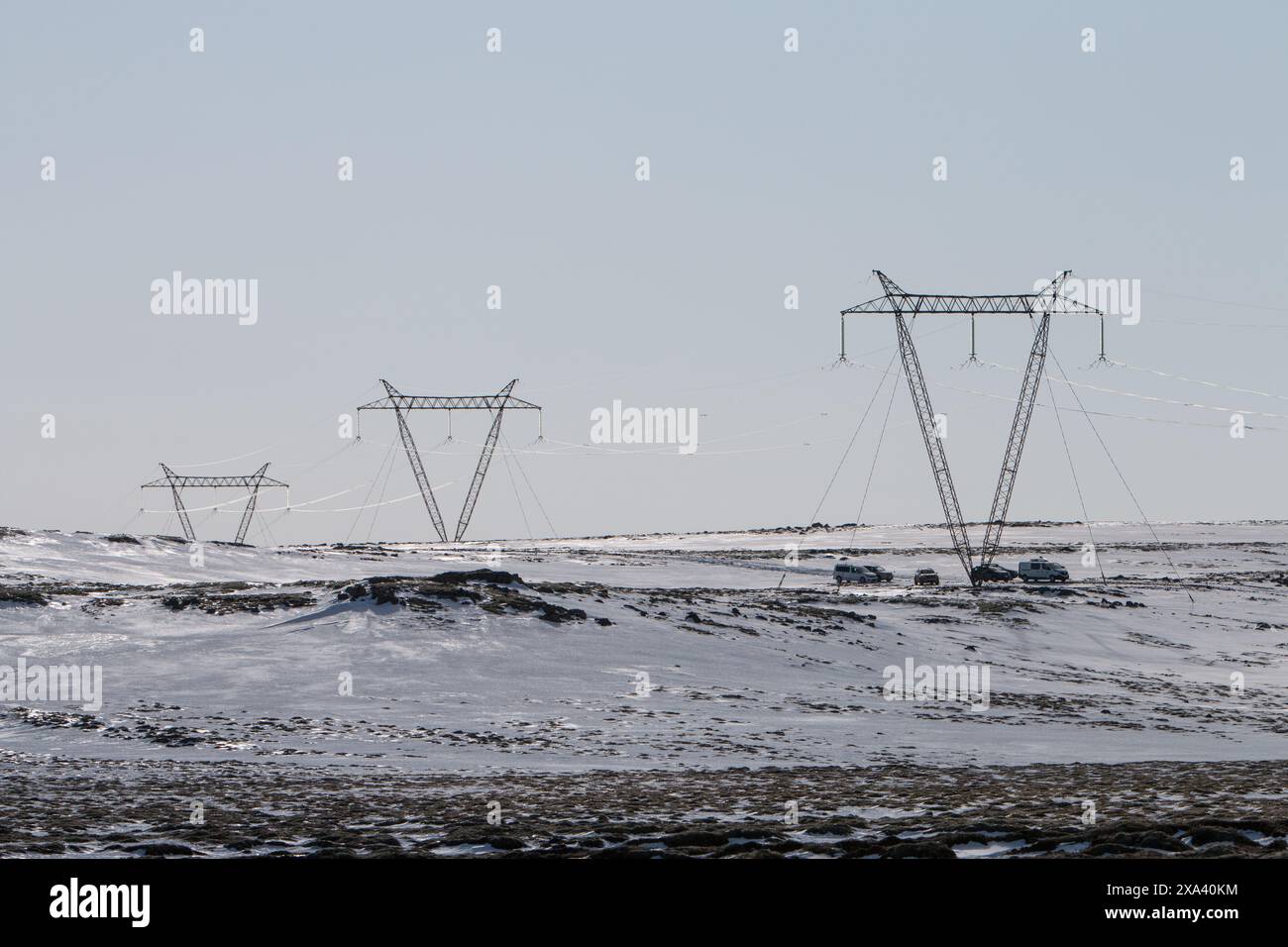 Snow covered power lines hi-res stock photography and images - Alamy