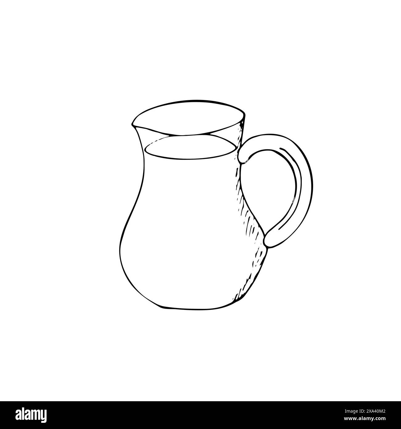 Hand-drawn Jug of milk isolated on white background. Dairy product ...