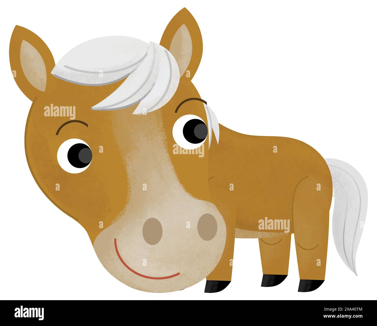 Cartoon happy farm animal horse stallion pony isolated illustration for ...