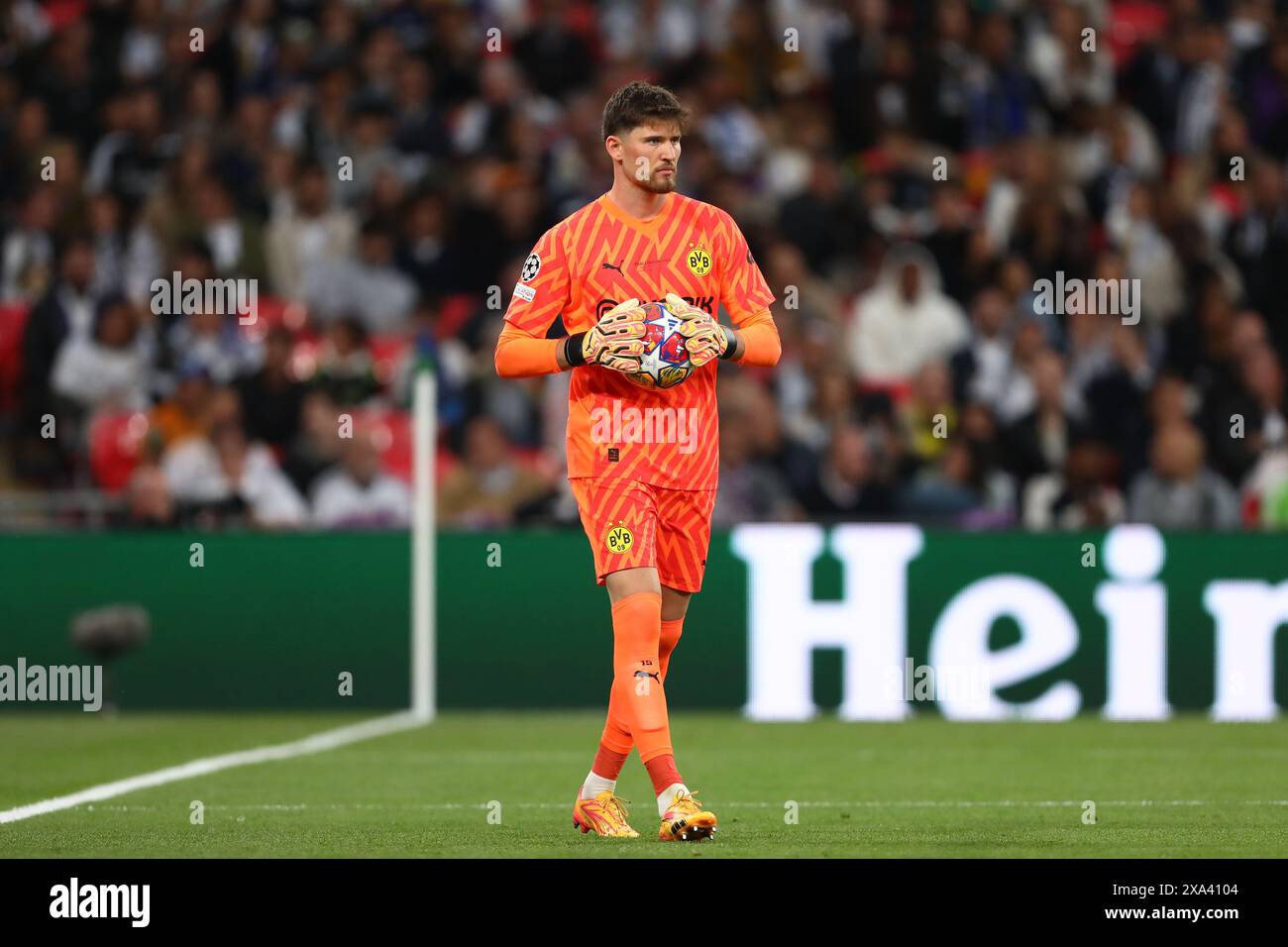Gregor Kobel of Borussia Dortmund - Borussia Dortmund v Real Madrid ...