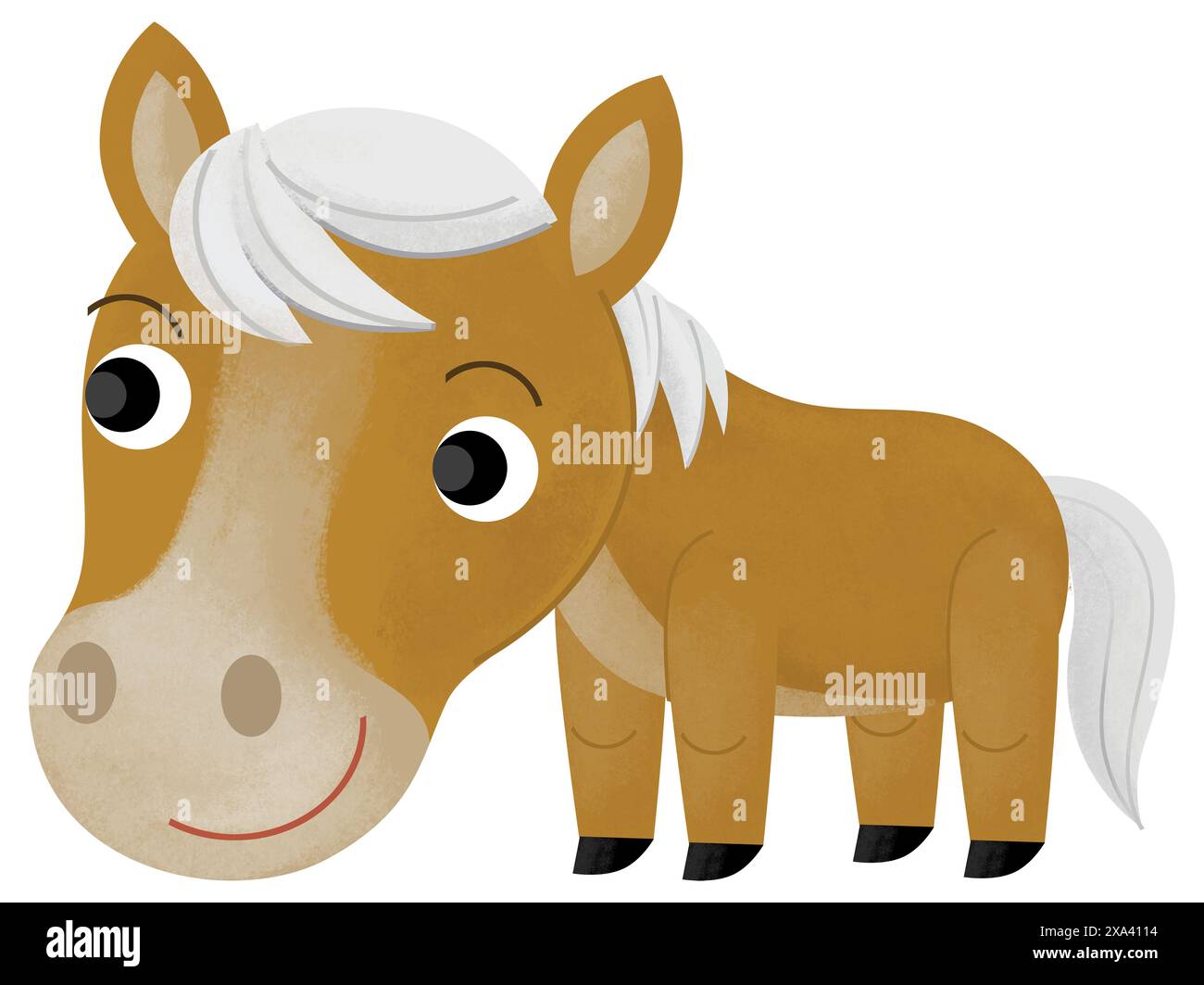 Cartoon happy farm animal horse stallion pony isolated illustration for ...