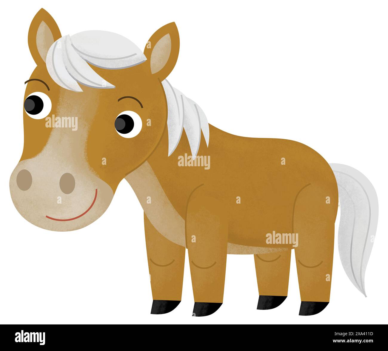 Cartoon happy farm animal horse stallion pony isolated illustration for ...