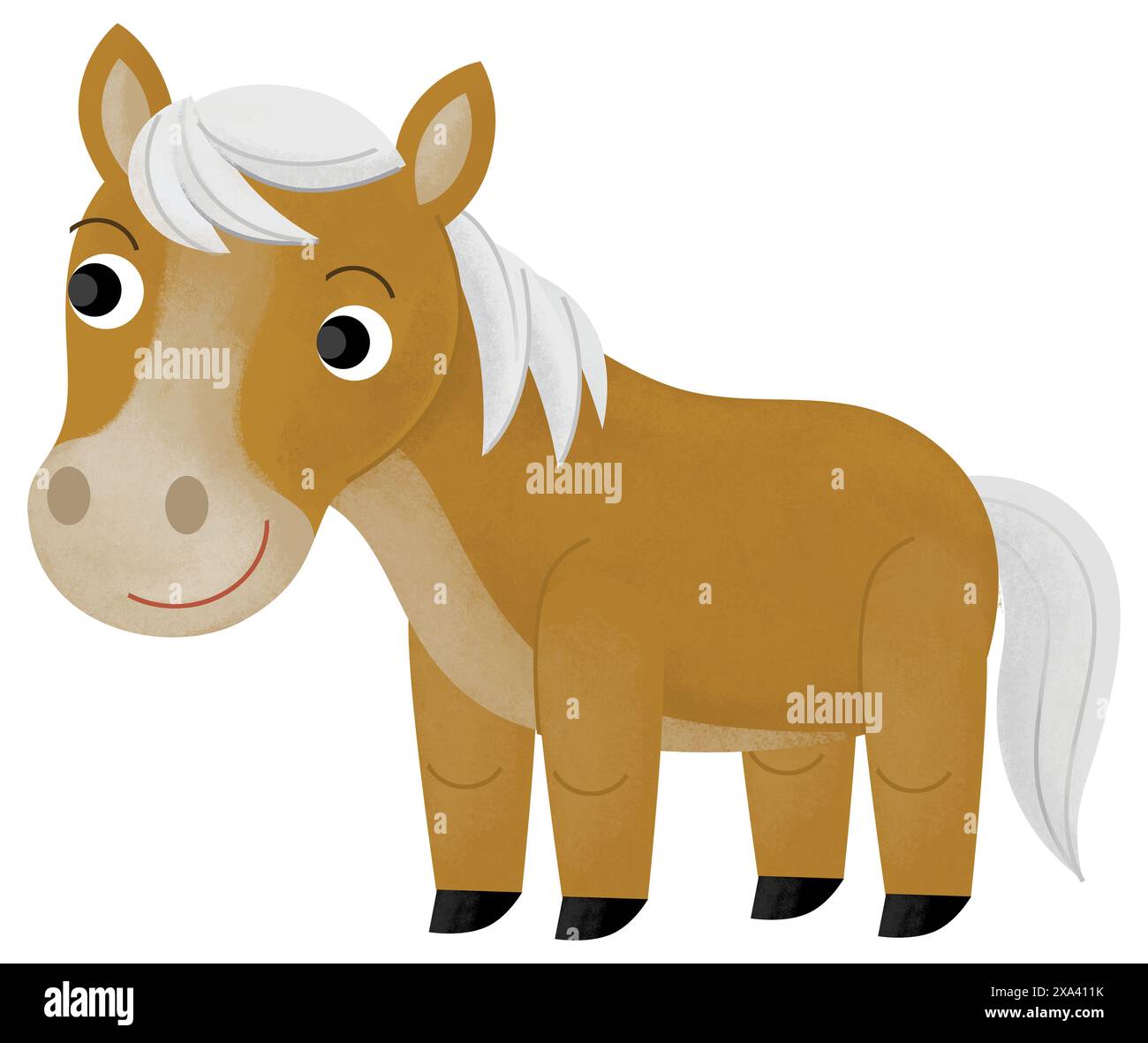 Cartoon happy farm animal horse stallion pony isolated illustration for ...