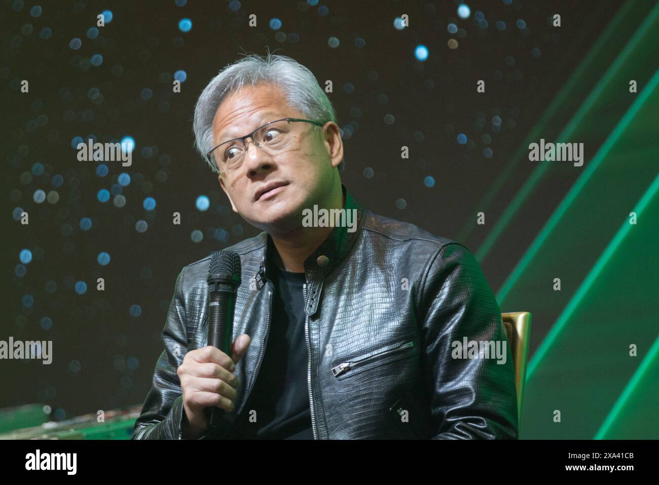 Jensen Huang NVIDIA's Founder, President and CEO gestures during a News ...