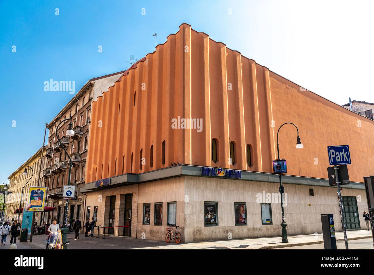 Turin, Italy - March 27, 2022: Exterior view of Cinema Massimo, a ...