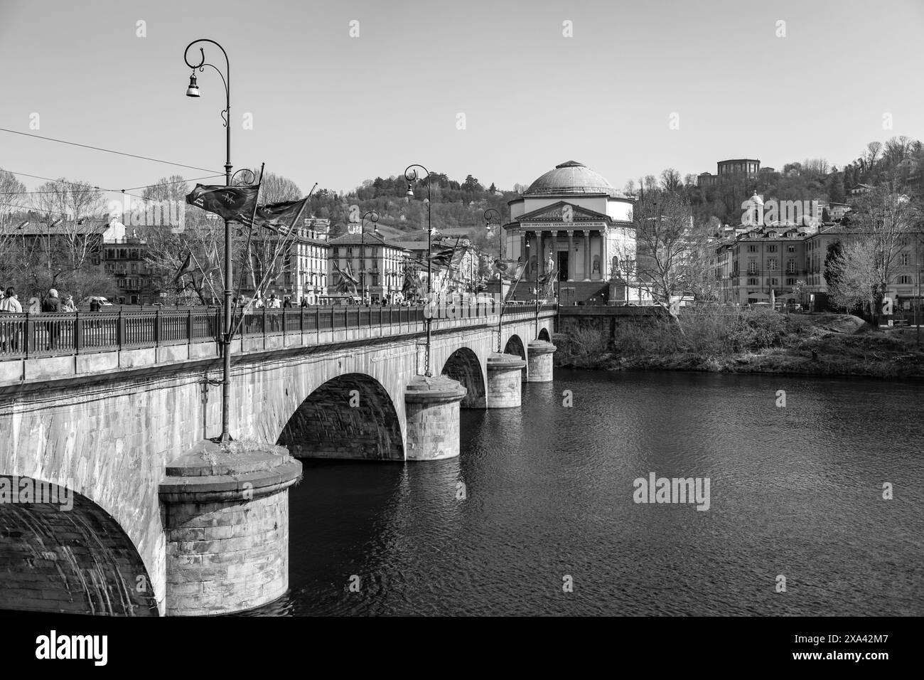 Turin, Italy - March 28, 2022: The Ponte Vittorio Emanuele I is a ...