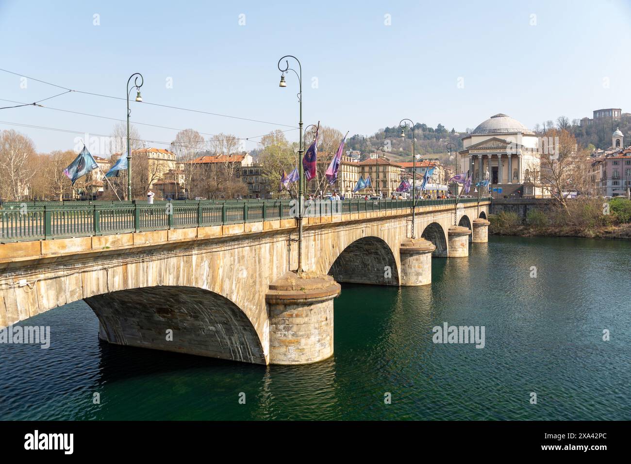 Turin, Italy - March 28, 2022: The Ponte Vittorio Emanuele I is a ...