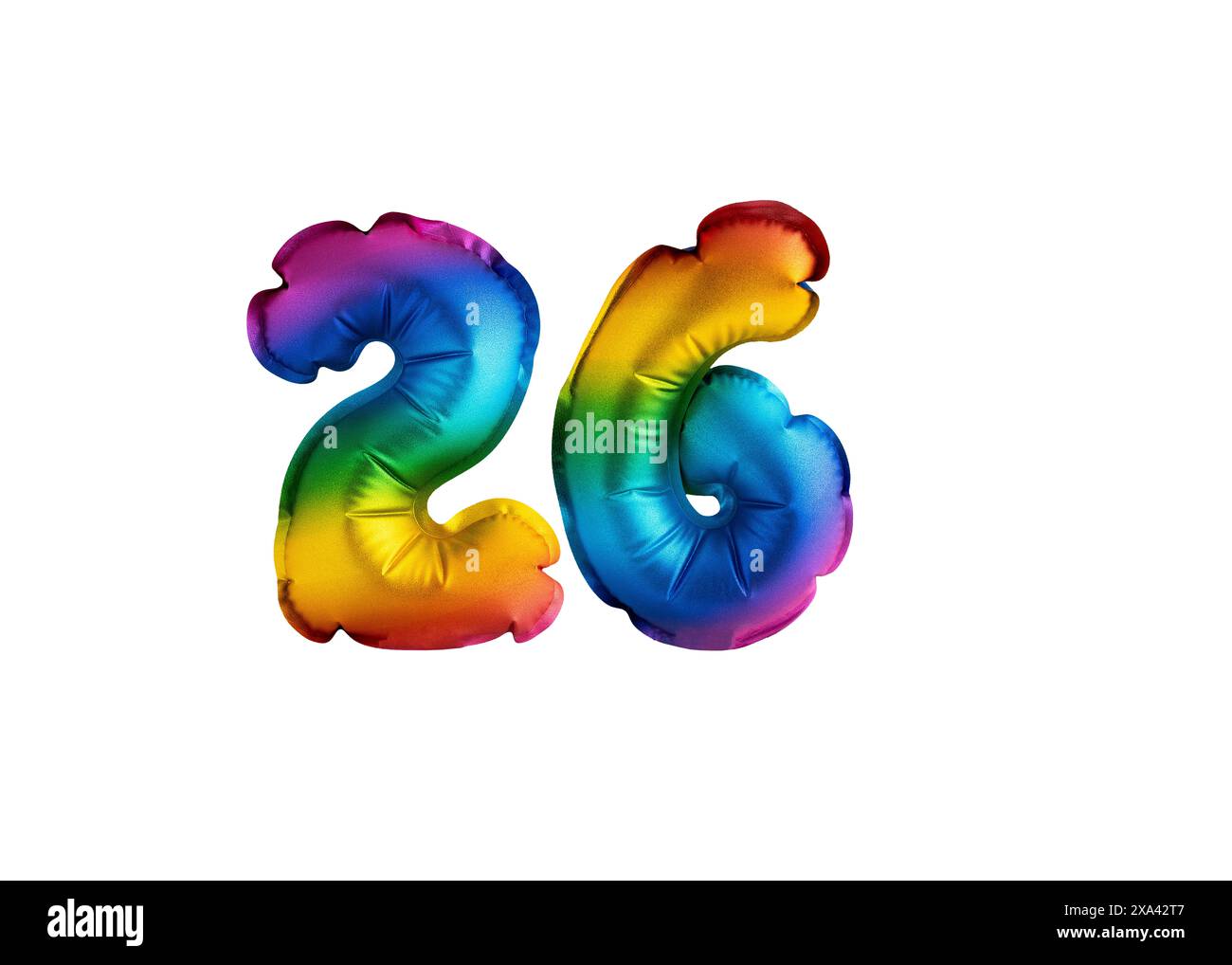 26 years - Multicolor balloon number 26 anniversary. Happy birthday ...