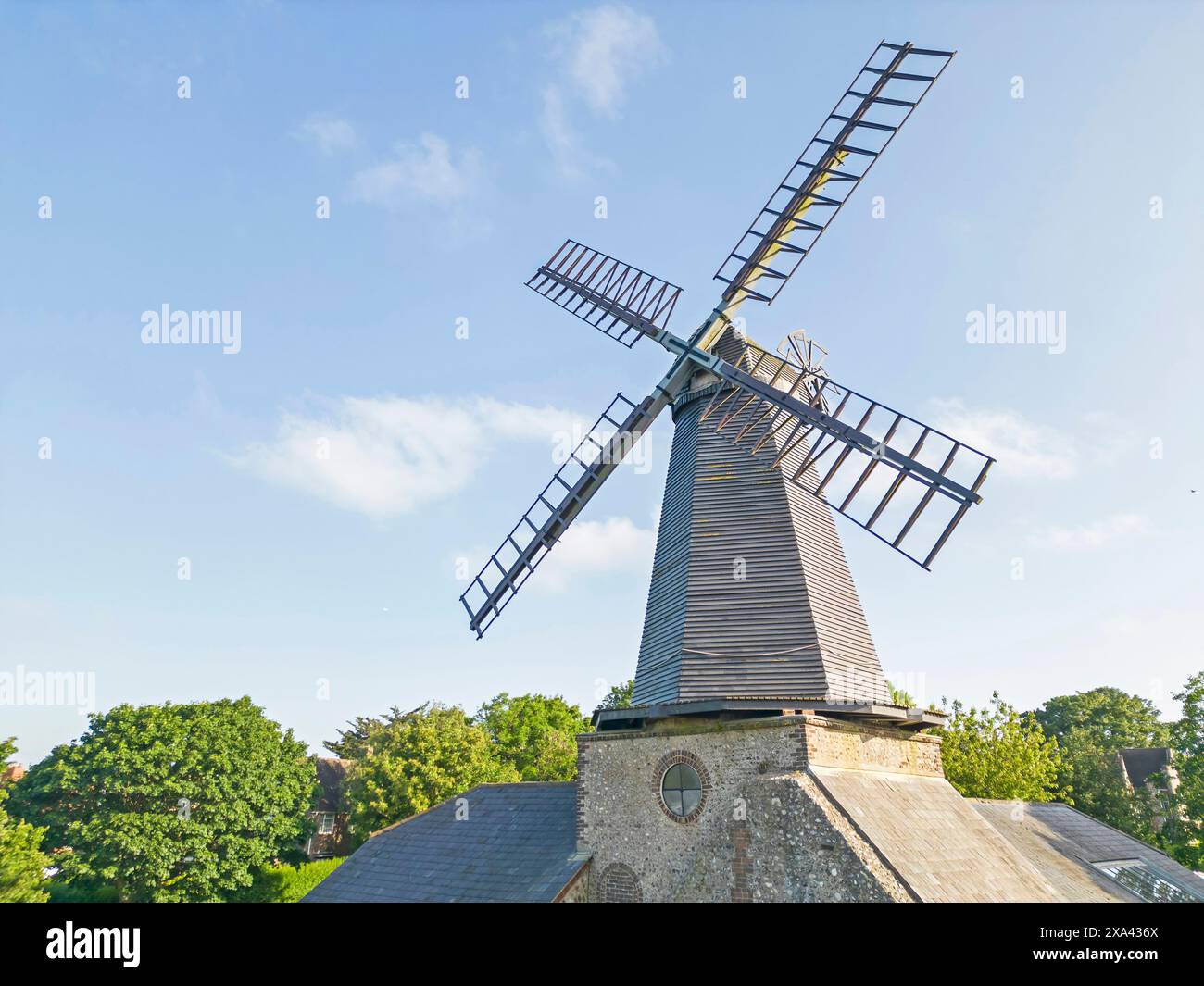 aerial view of west blatchington windmill, a grade 2 listed smock mill ...
