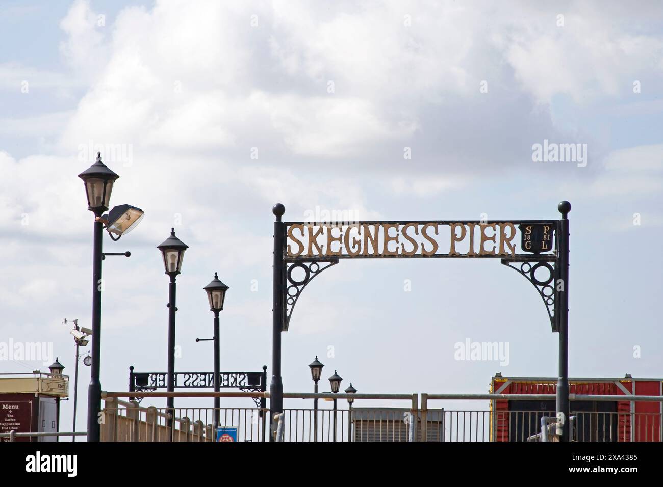 skegness pier sign on the lincolnshire coast Stock Photo - Alamy