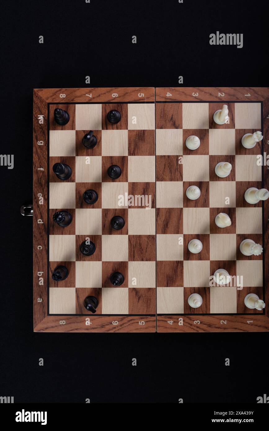 Chess board with pieces. Game concept. Board game. Hobby. Photographed ...