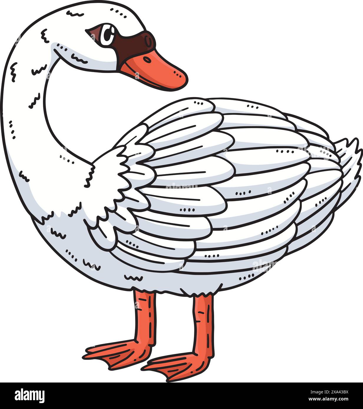 White Swan Bird Cartoon Colored Clipart Stock Vector Image & Art - Alamy