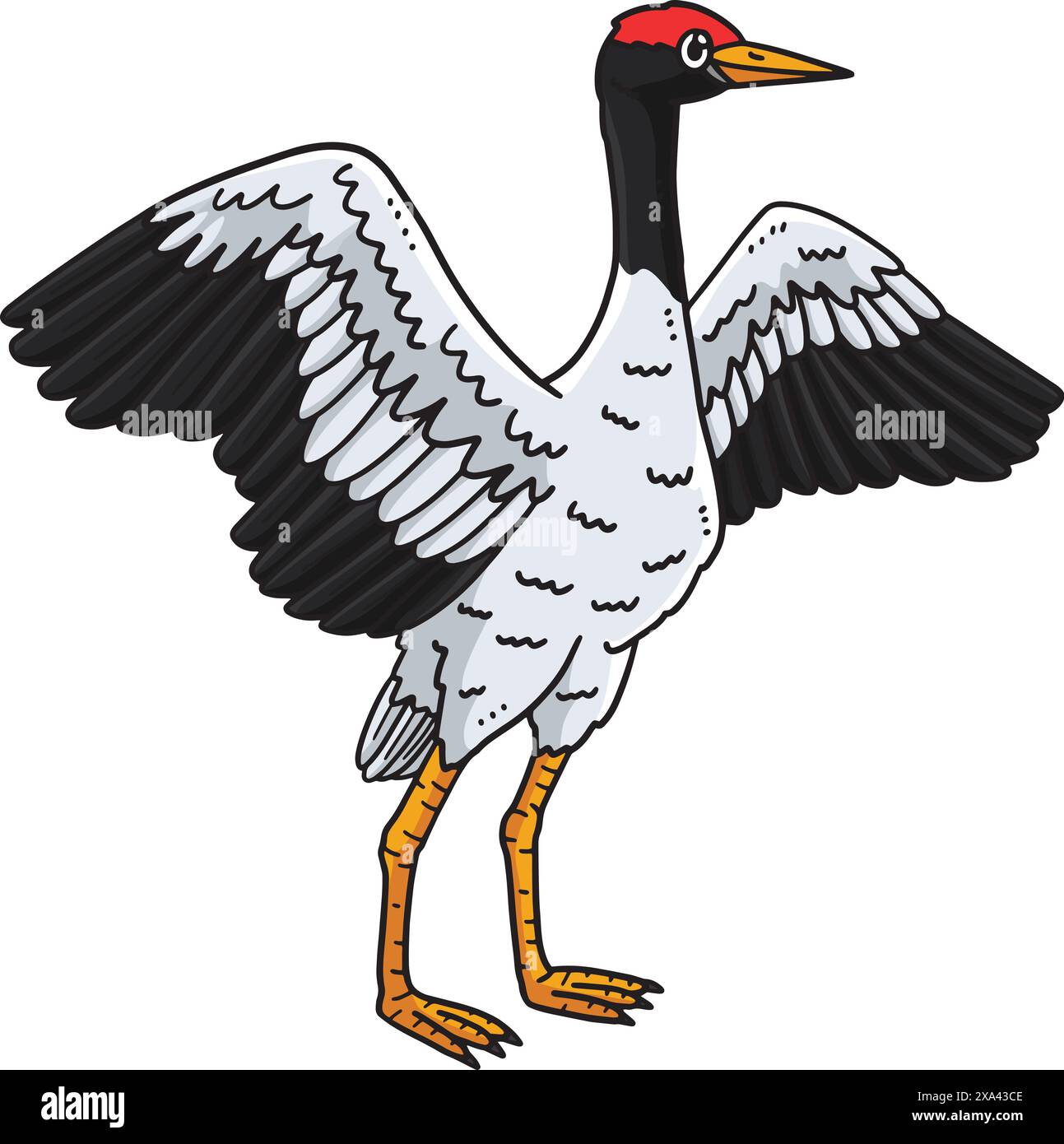 Crane Bird Cartoon Colored Clipart Illustration Stock Vector Image ...