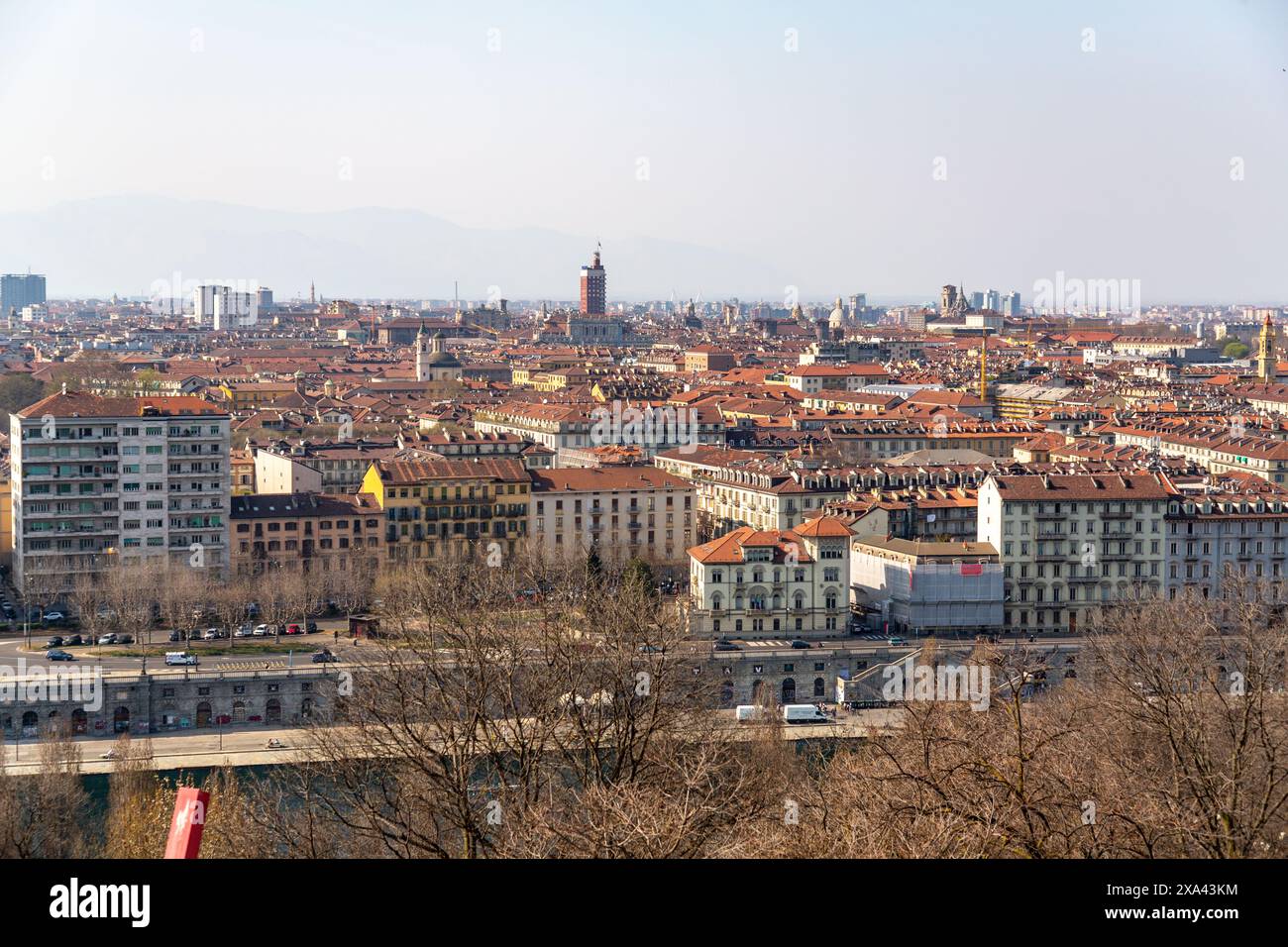 Turin, Italy - March 28, 2022: Aerial view of the Italian city of Turin ...