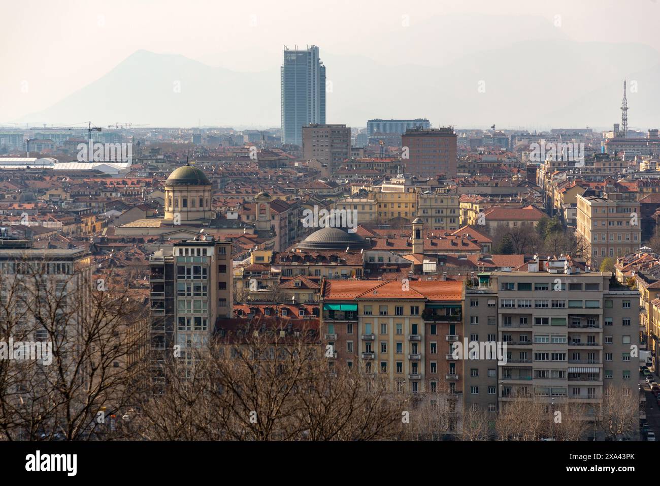 Turin, Italy - March 28, 2022: Aerial view of the Italian city of Turin ...