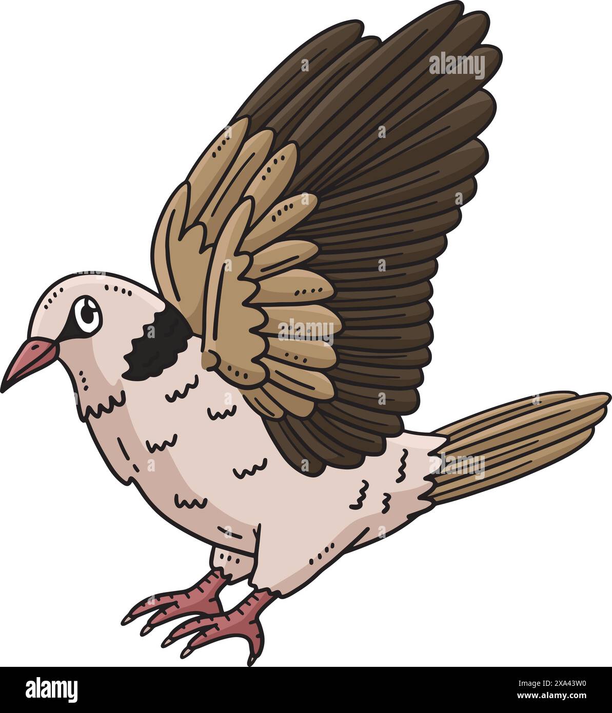 Ring Necked Dove Bird Cartoon Colored Clipart Stock Vector Image & Art ...