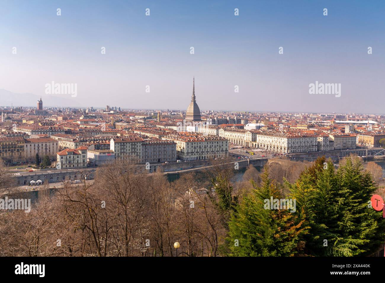 Turin, Italy - March 28, 2022: Aerial view of the Italian city of Turin ...
