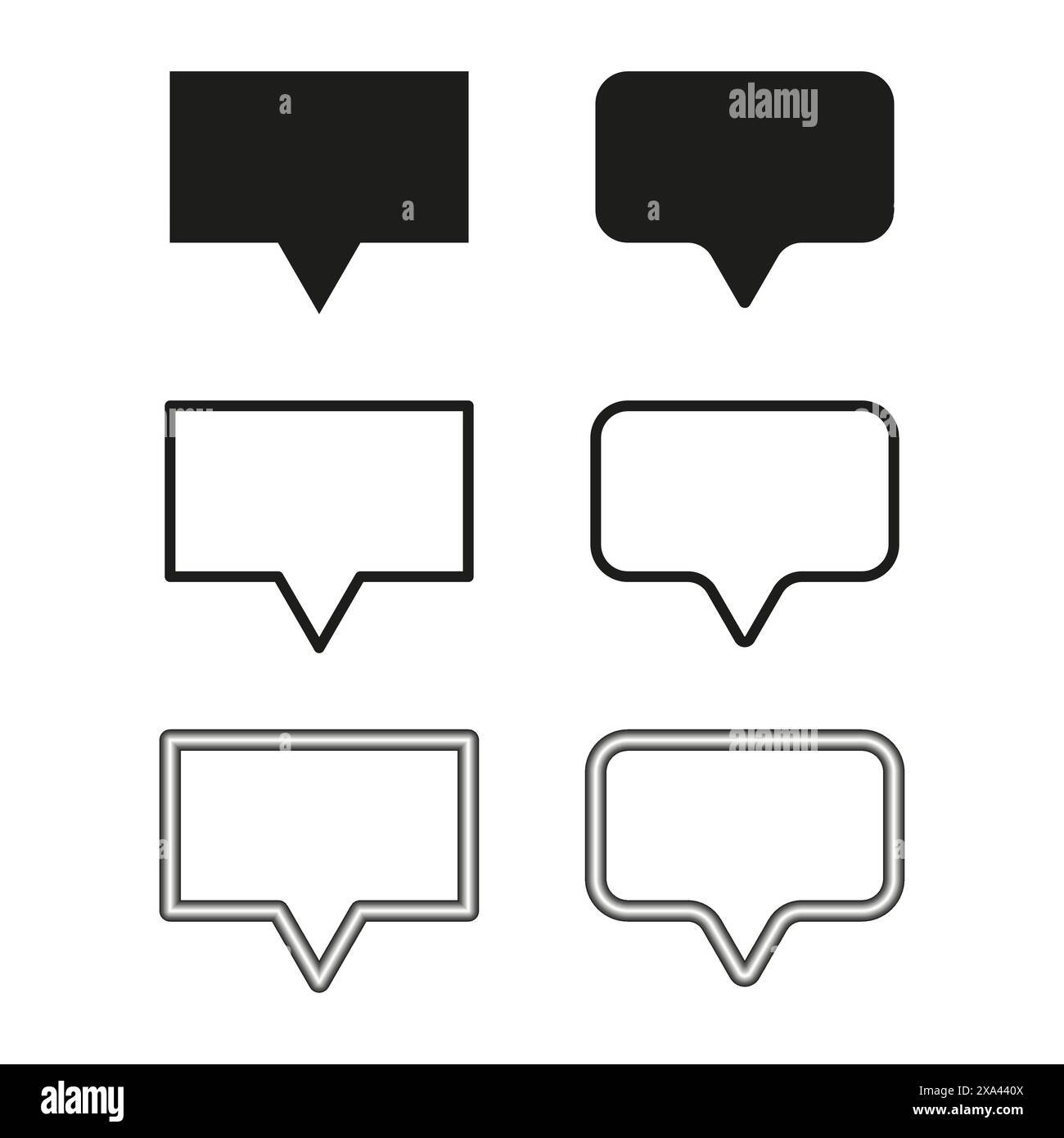 Set of speech bubble icons. Chat and conversation symbols ...