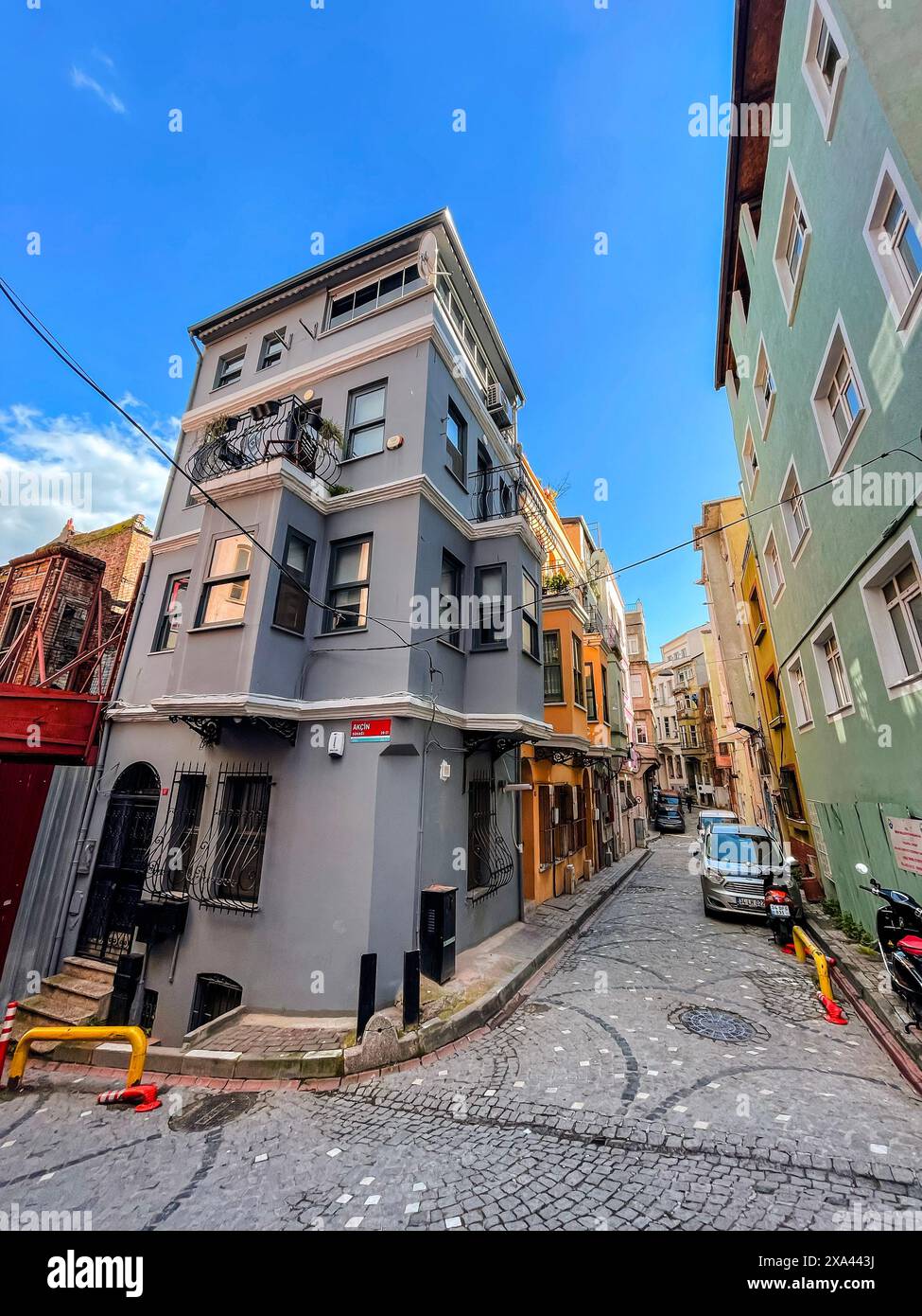 Istanbul, Turkiye - FEB 3, 2024: Traditional architecture and street ...