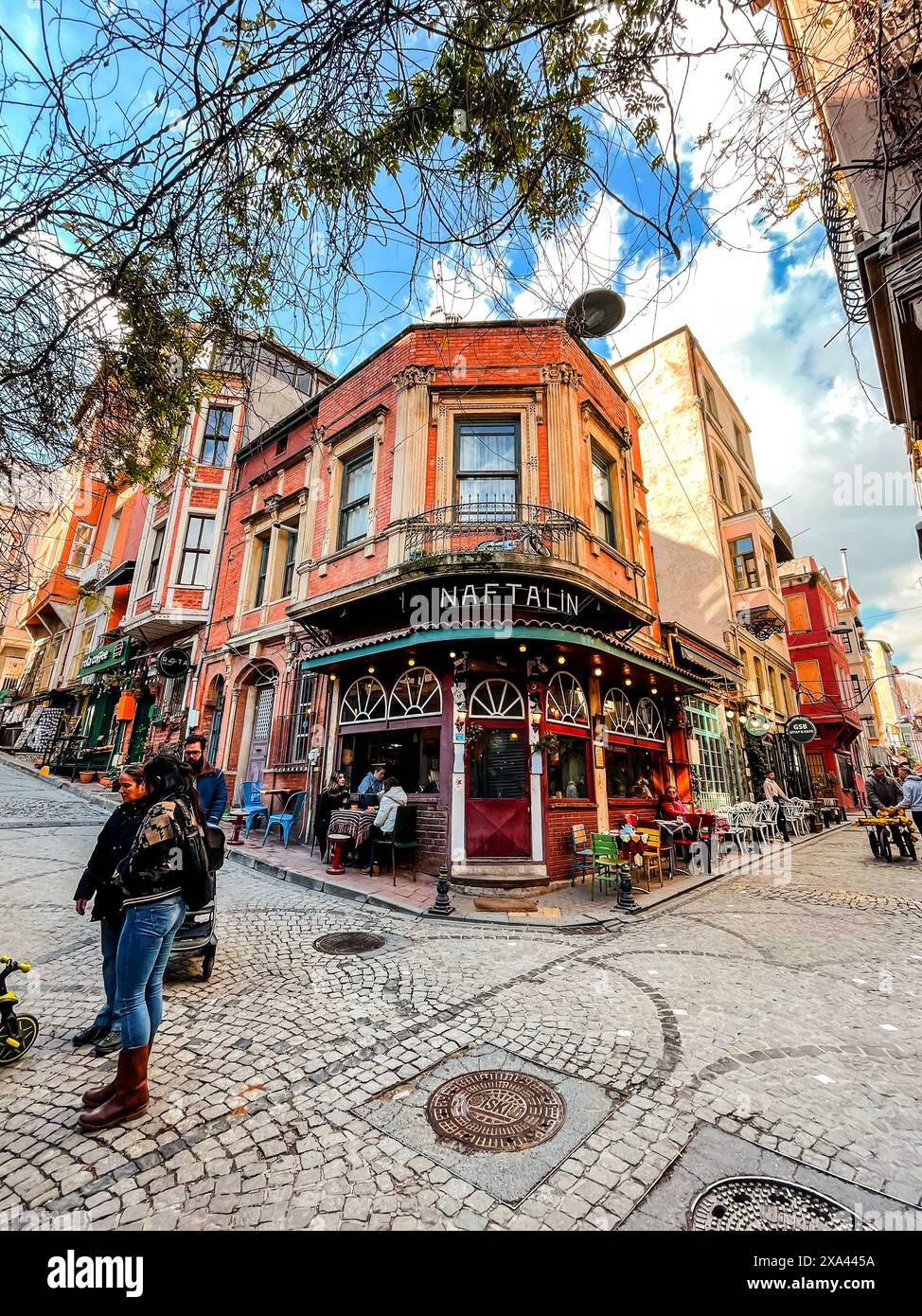 Istanbul, Turkiye - FEB 3, 2024: Traditional architecture and street ...