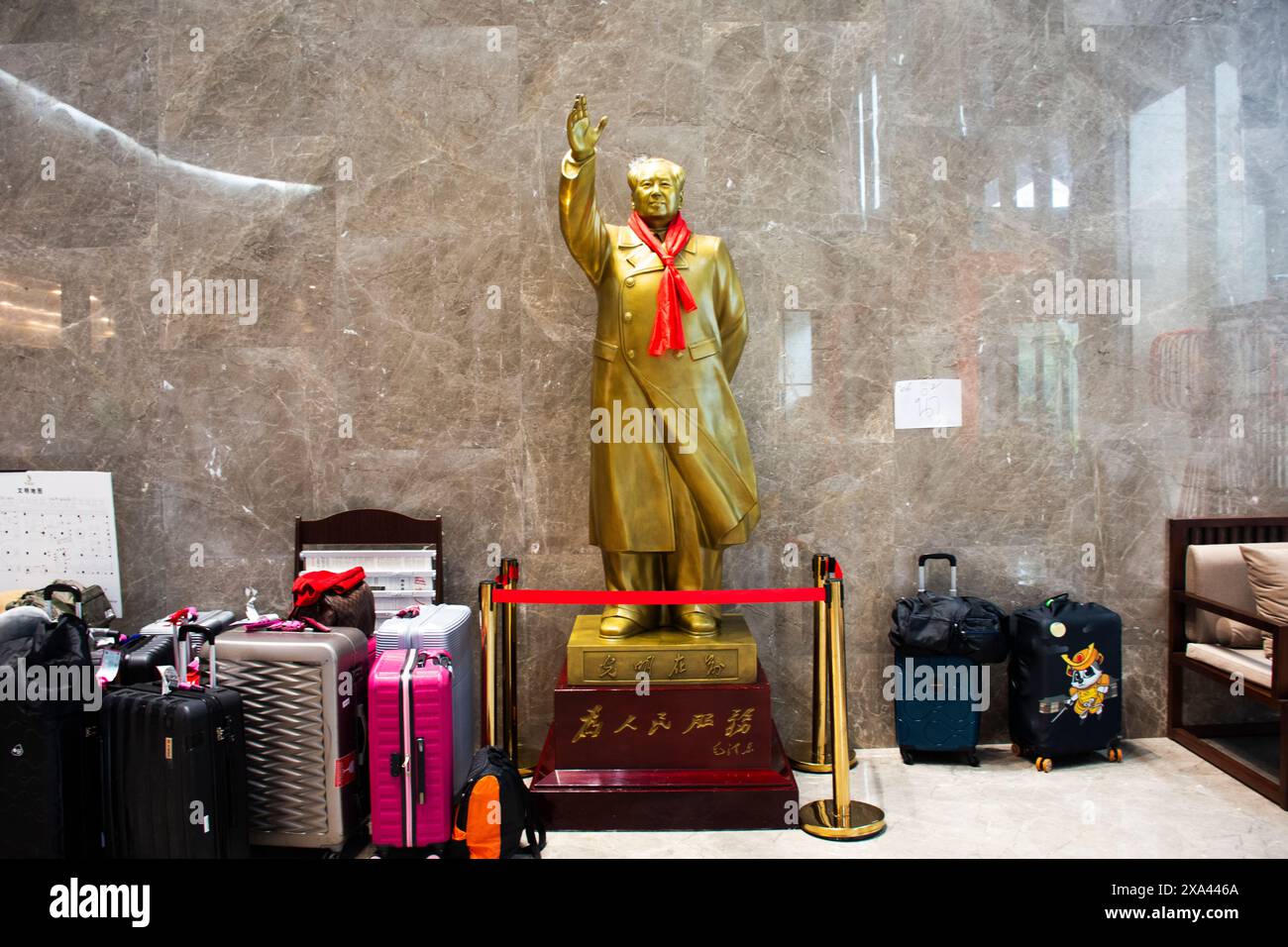 Chairman Mao monument golden colour or Mao Zedong Chairman of the ...