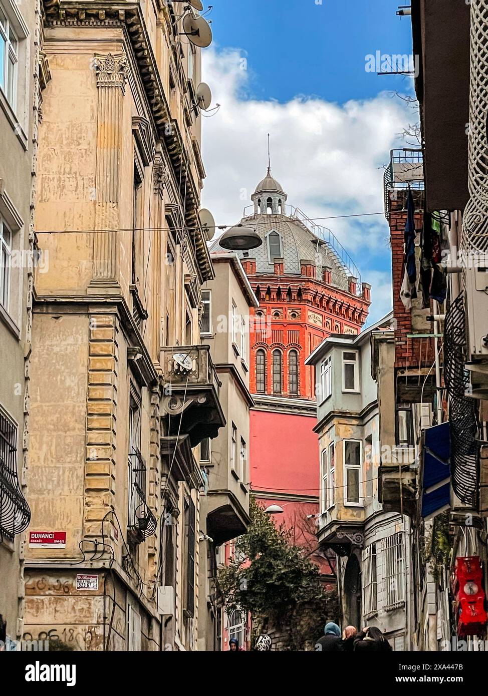 Istanbul, Turkiye - FEB 3, 2024: Traditional architecture and street ...