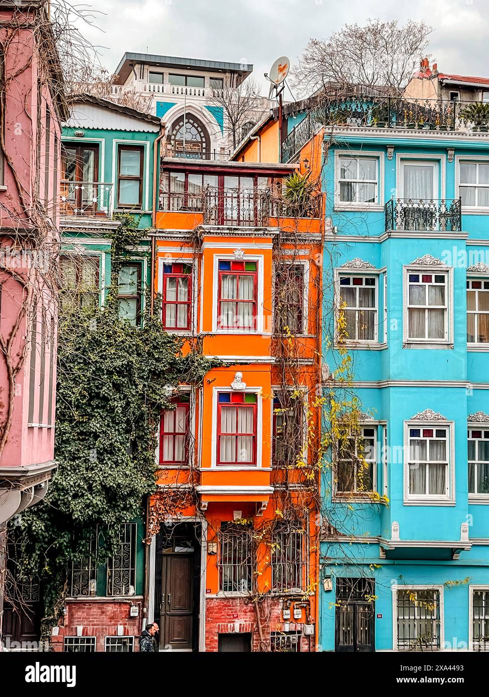 Istanbul, Turkiye - FEB 3, 2024: Traditional architecture and street ...