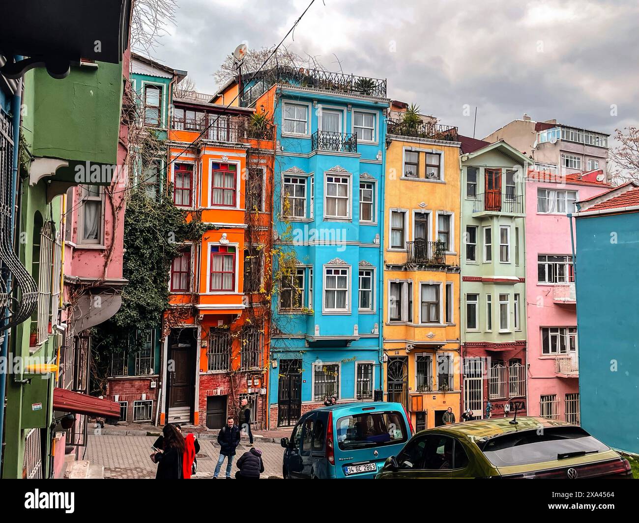 Istanbul, Turkiye - FEB 3, 2024: Traditional architecture and street ...