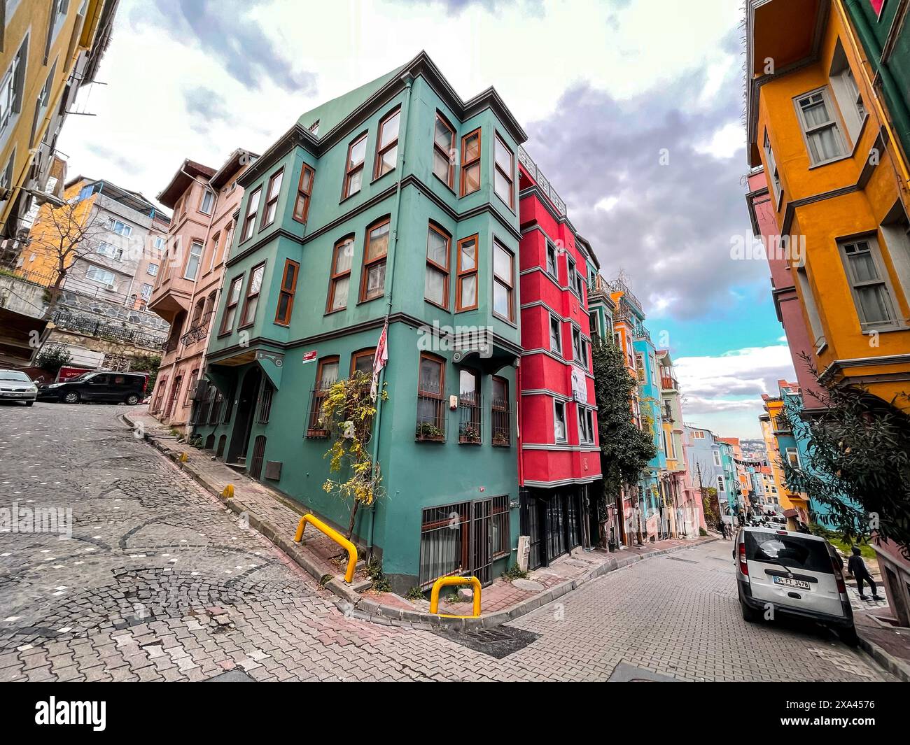 Istanbul, Turkiye - FEB 3, 2024: Traditional architecture and street ...