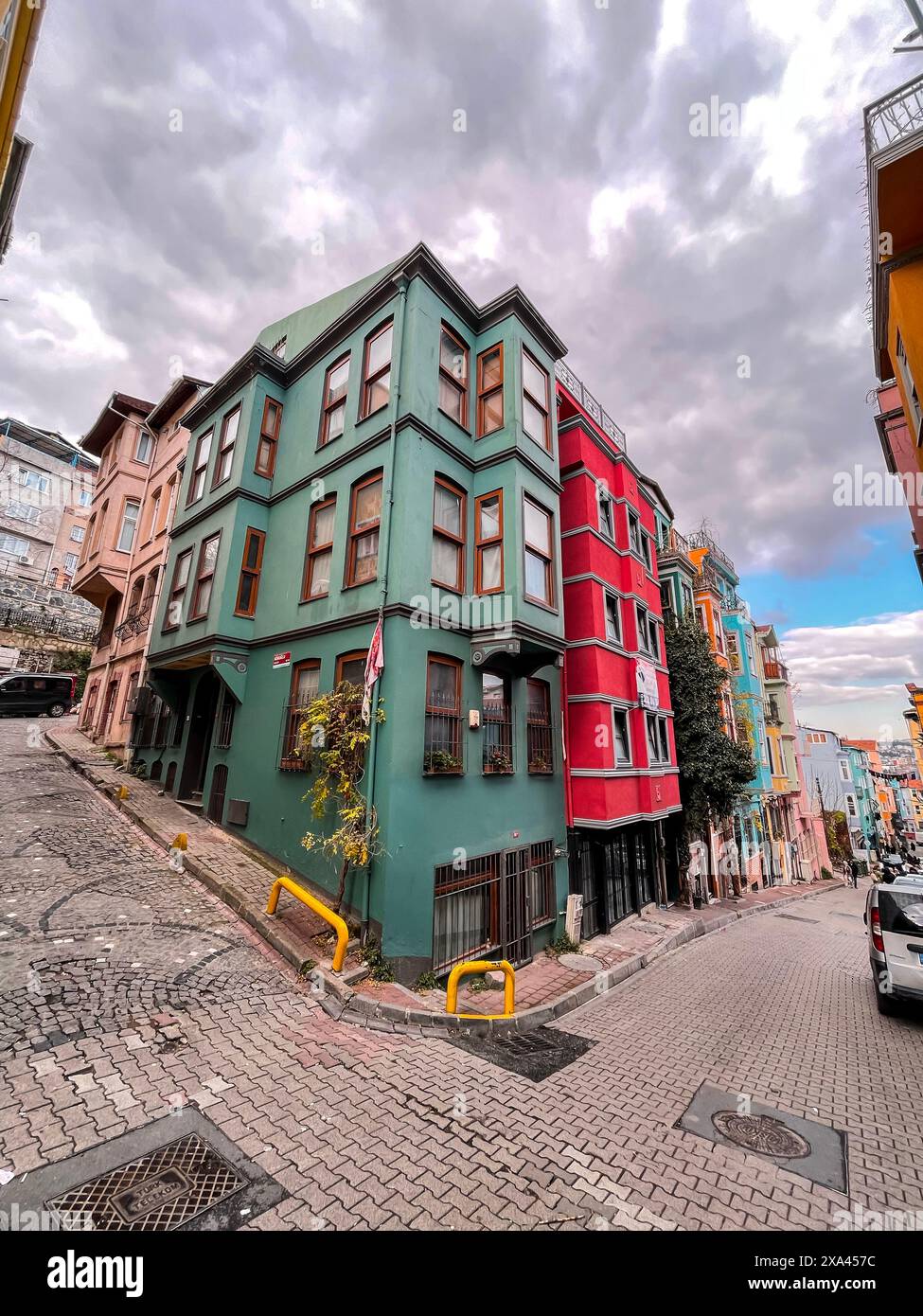 Istanbul, Turkiye - FEB 3, 2024: Traditional architecture and street ...
