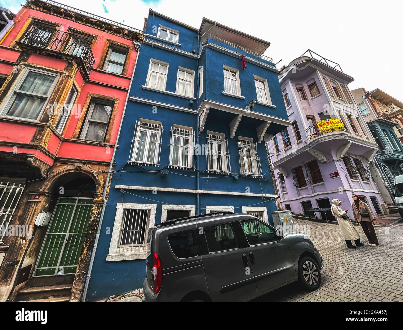 Istanbul, Turkiye - FEB 3, 2024: Traditional architecture and street ...