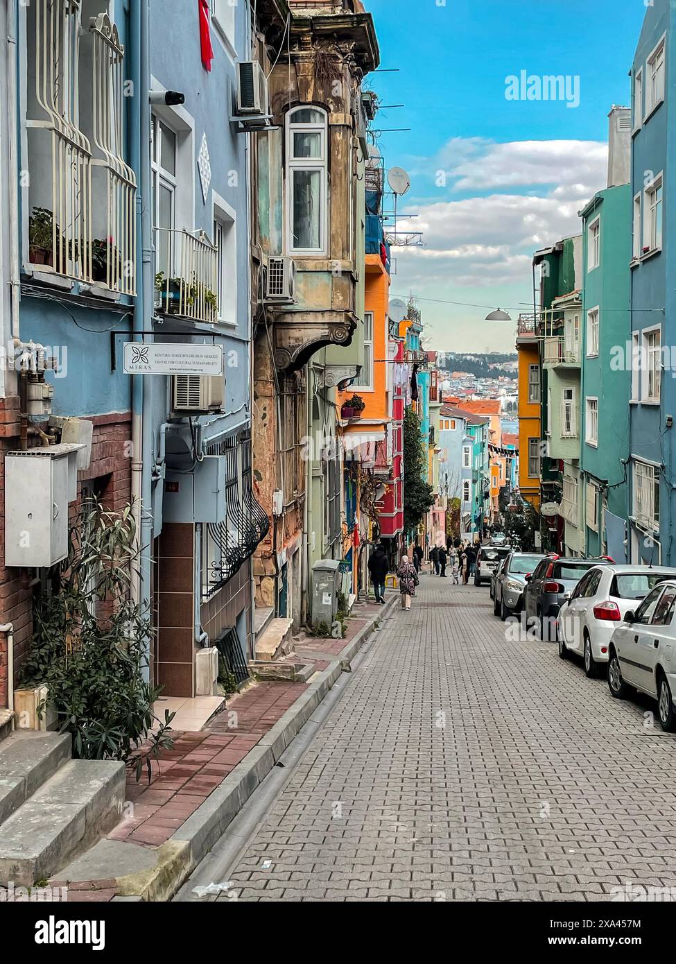 Istanbul, Turkiye - FEB 3, 2024: Traditional architecture and street ...