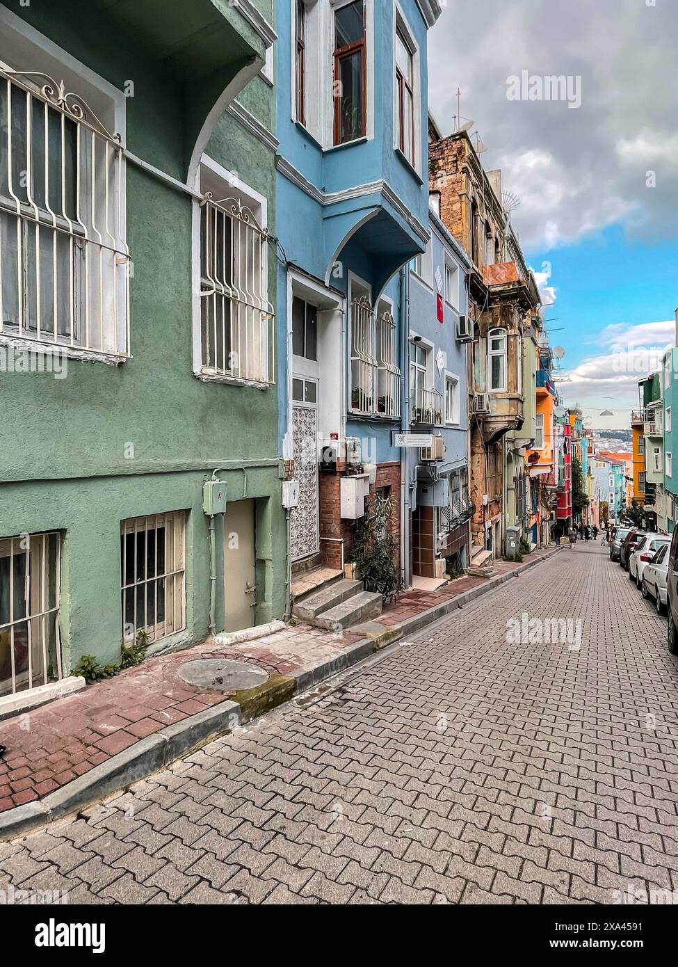 Istanbul, Turkiye - FEB 3, 2024: Traditional architecture and street ...