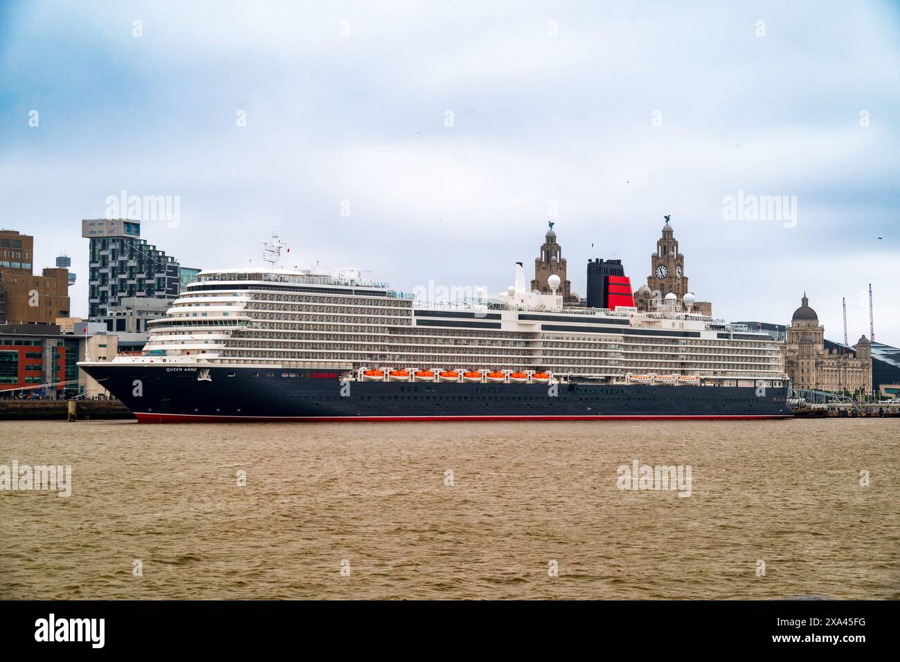 New Cunard cruise liner Queen Anne in Liverpool for the naming ceremony ...