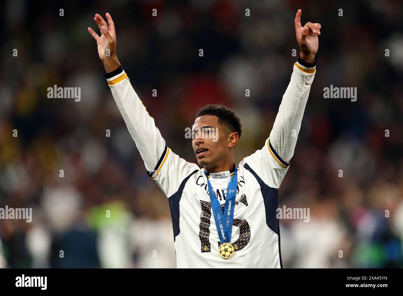 Jude Bellingham of Real Madrid celebrates winning the Champions League ...