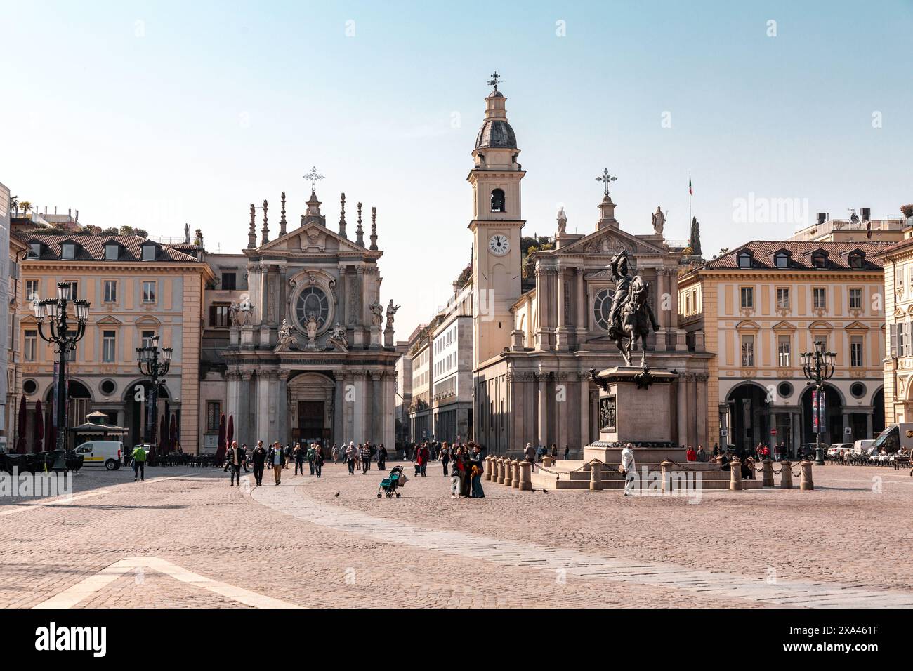Turin, Italy - March 28, 2022: Piazza Carlo Alberto is one of the ...