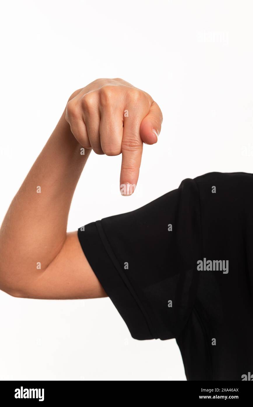 Close-up of a hand making the letter Q in the sign language for the ...