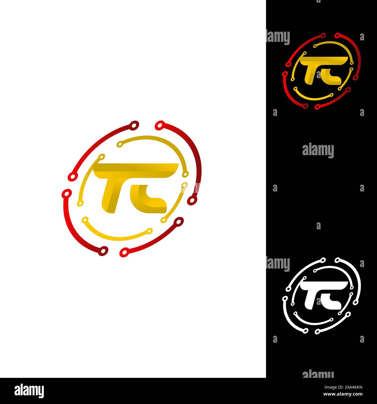 Initial letter tc logo design template linked vector image. TC logo ...