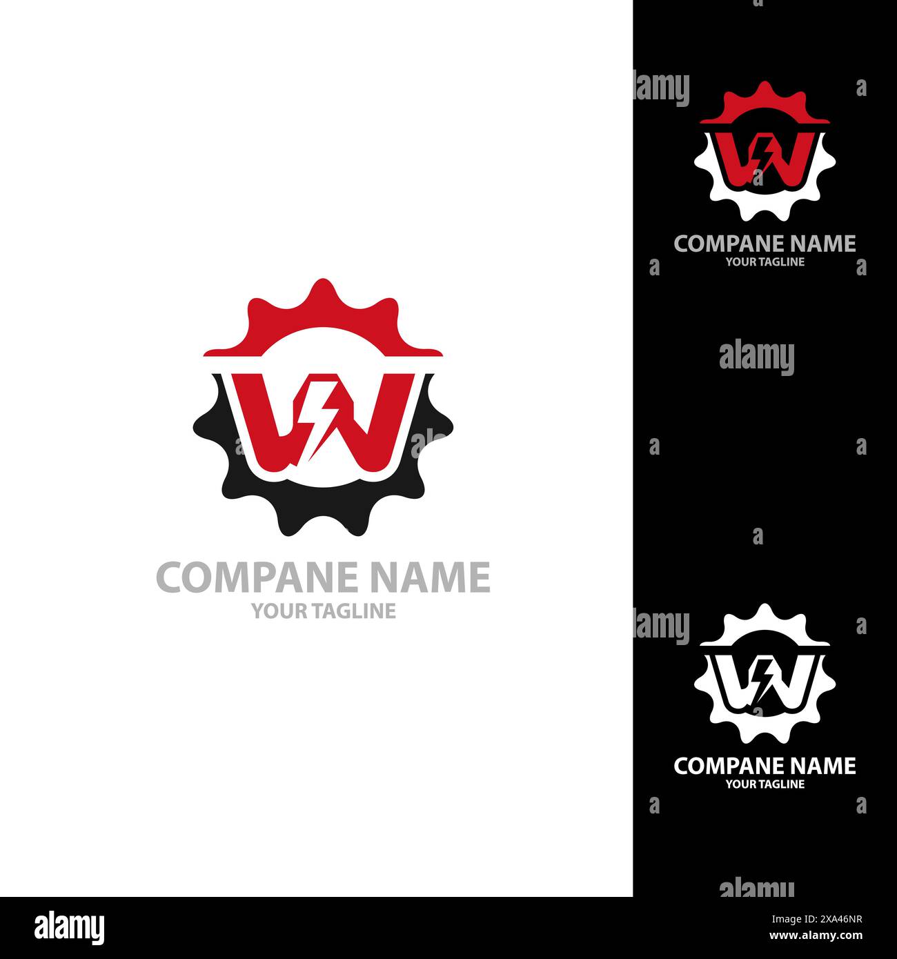 Letter W lightning logo design template vector illustration Stock ...